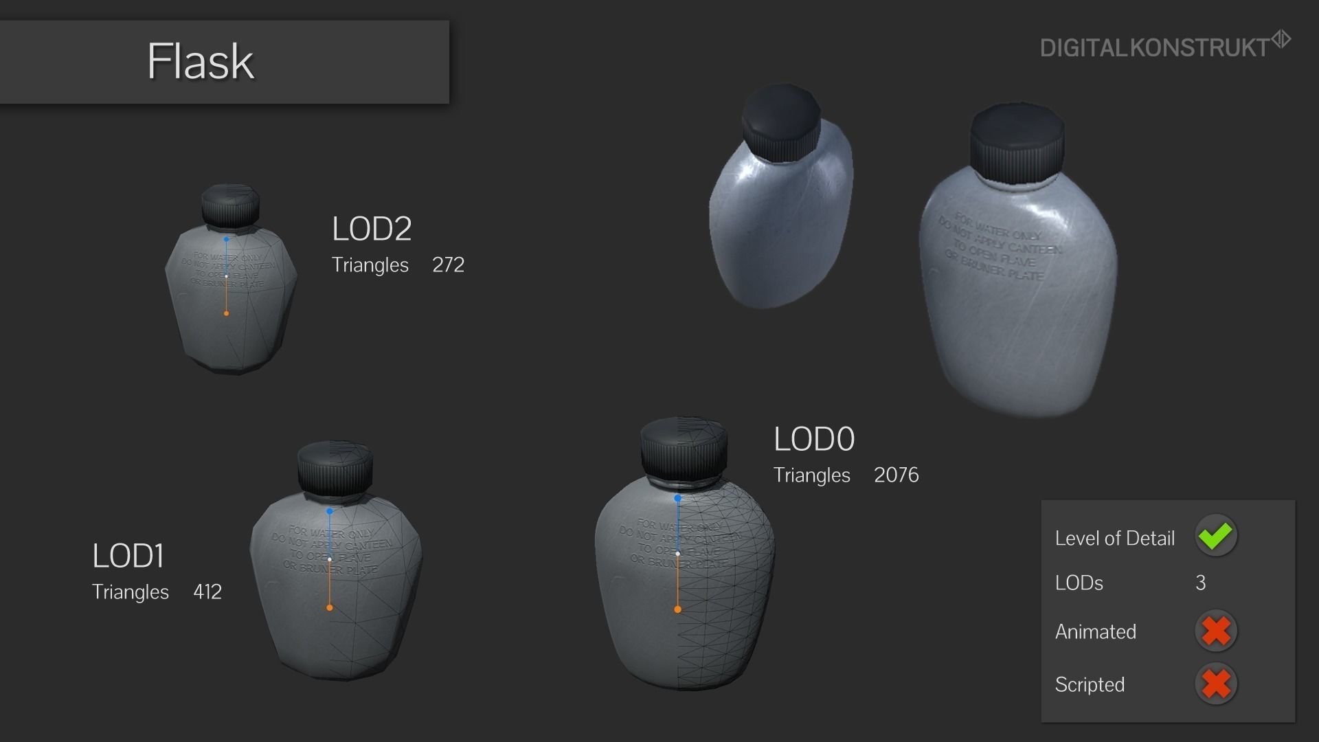 3D model Survival Flask VR / AR / low-poly | CGTrader