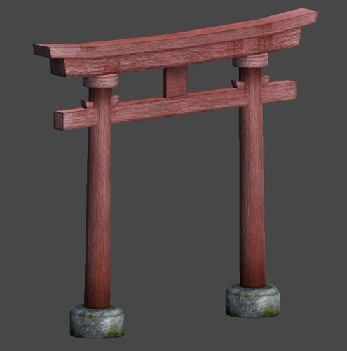 3D model torii1 wooden tori gate VR / AR / low-poly | CGTrader