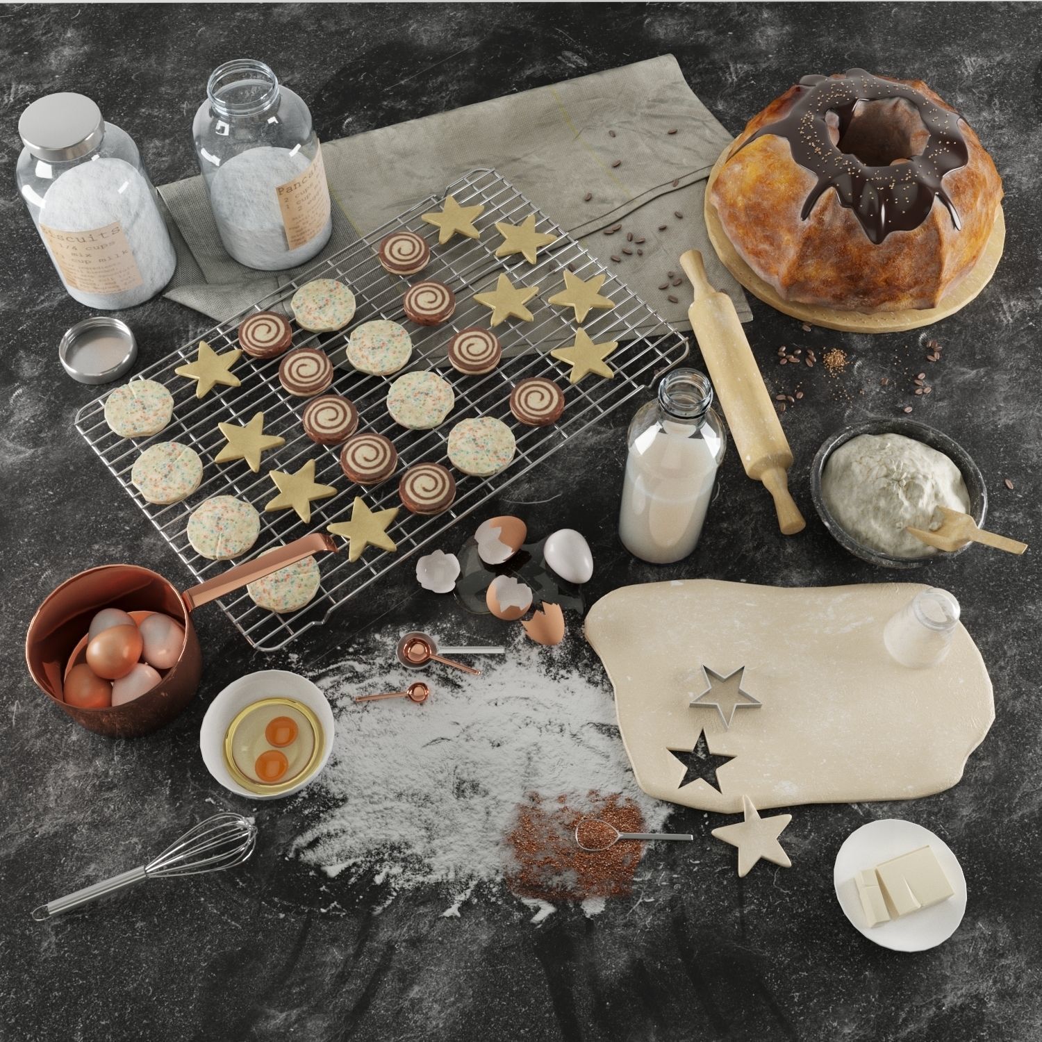 Baking set 3D | CGTrader