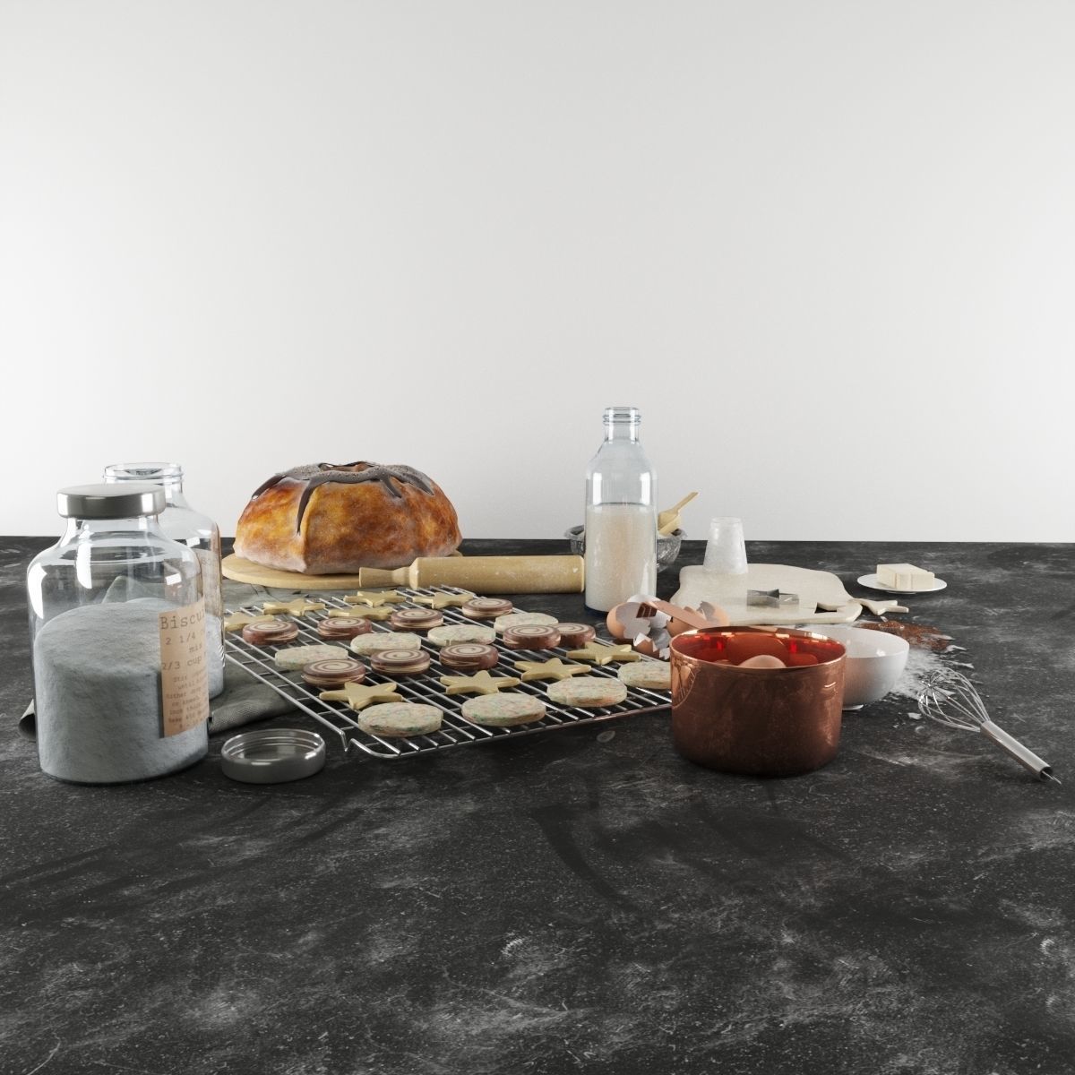 Baking set 3D model | CGTrader