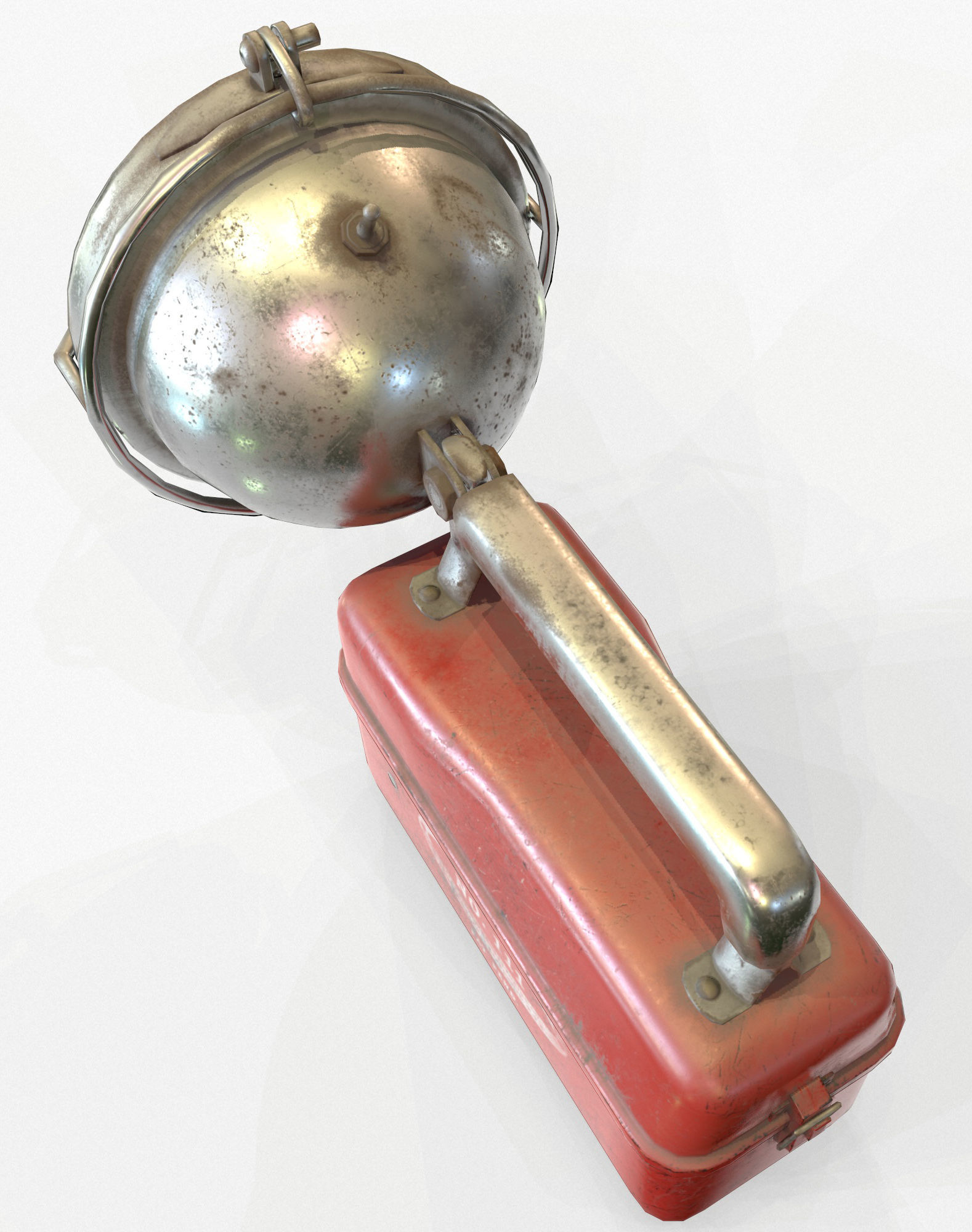 3D model Retro Flashlight Vintage Game Ready PBR Textures VR / AR / low ...