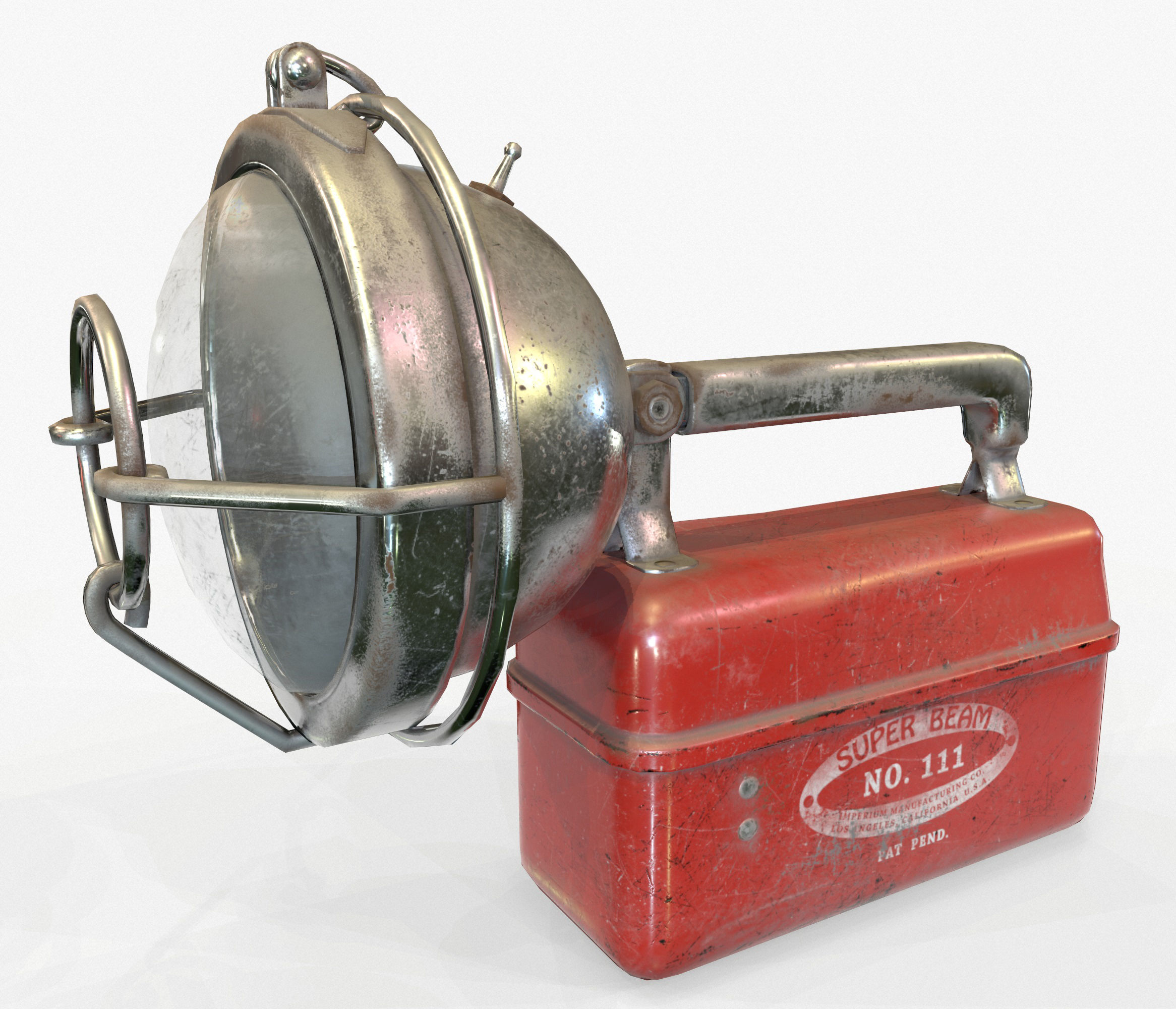 3D model Retro Flashlight Vintage Game Ready PBR Textures VR / AR / low ...