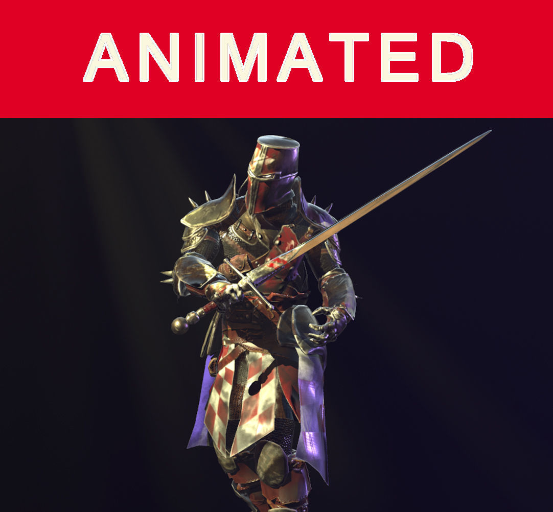 3D model crusader knight VR / AR / low-poly rigged animated | CGTrader