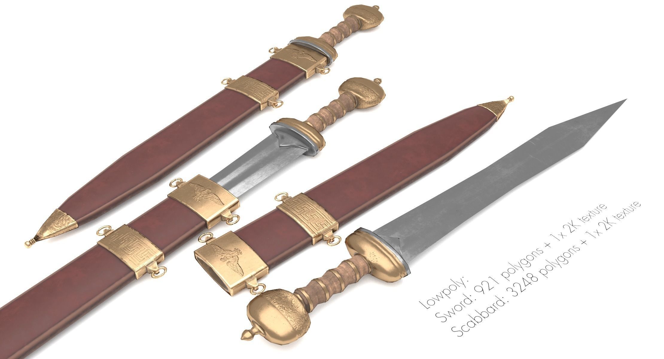 3D model Roman sword VR / AR / low-poly | CGTrader