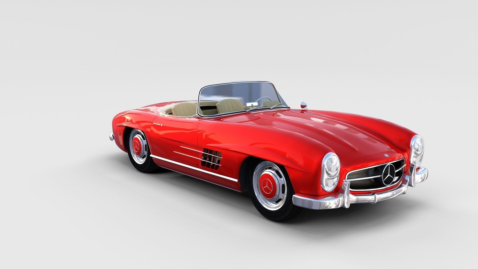 Mercedes 300SL with chassis Pack 3D model | CGTrader