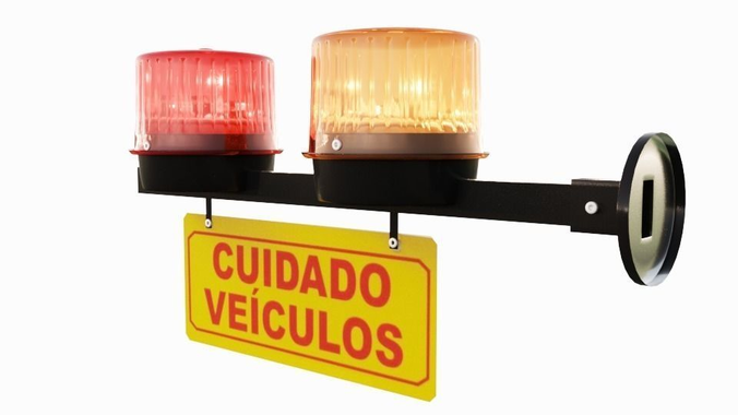 Garage exit sign warning free 3D model | CGTrader