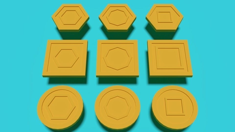 Lowpoly geometrical coins pack free VR / AR / low-poly 3D model | CGTrader