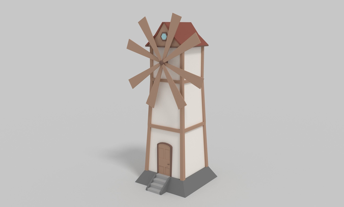 3D model LowPoly Windmill VR / AR / low-poly | CGTrader