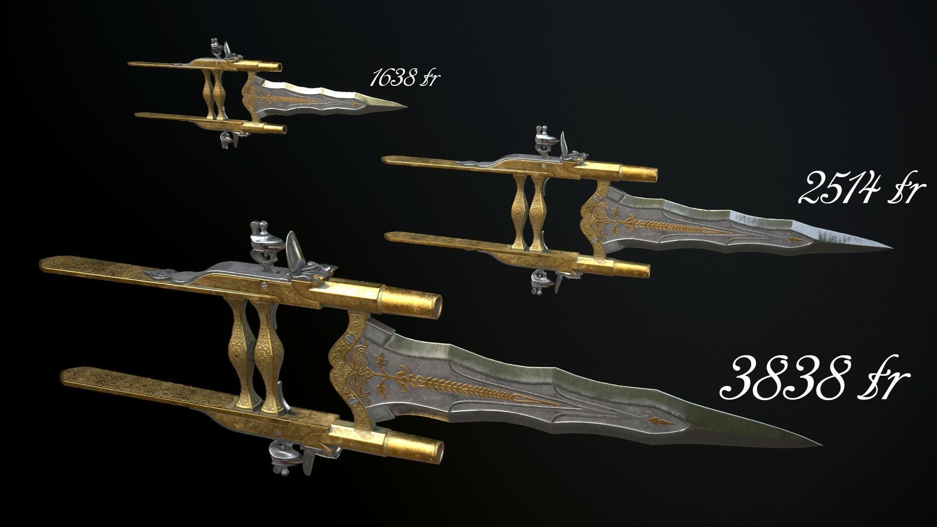 3D model BUTTERFLY ASSASSIN - Flintlock Katar VR / AR / low-poly | CGTrader