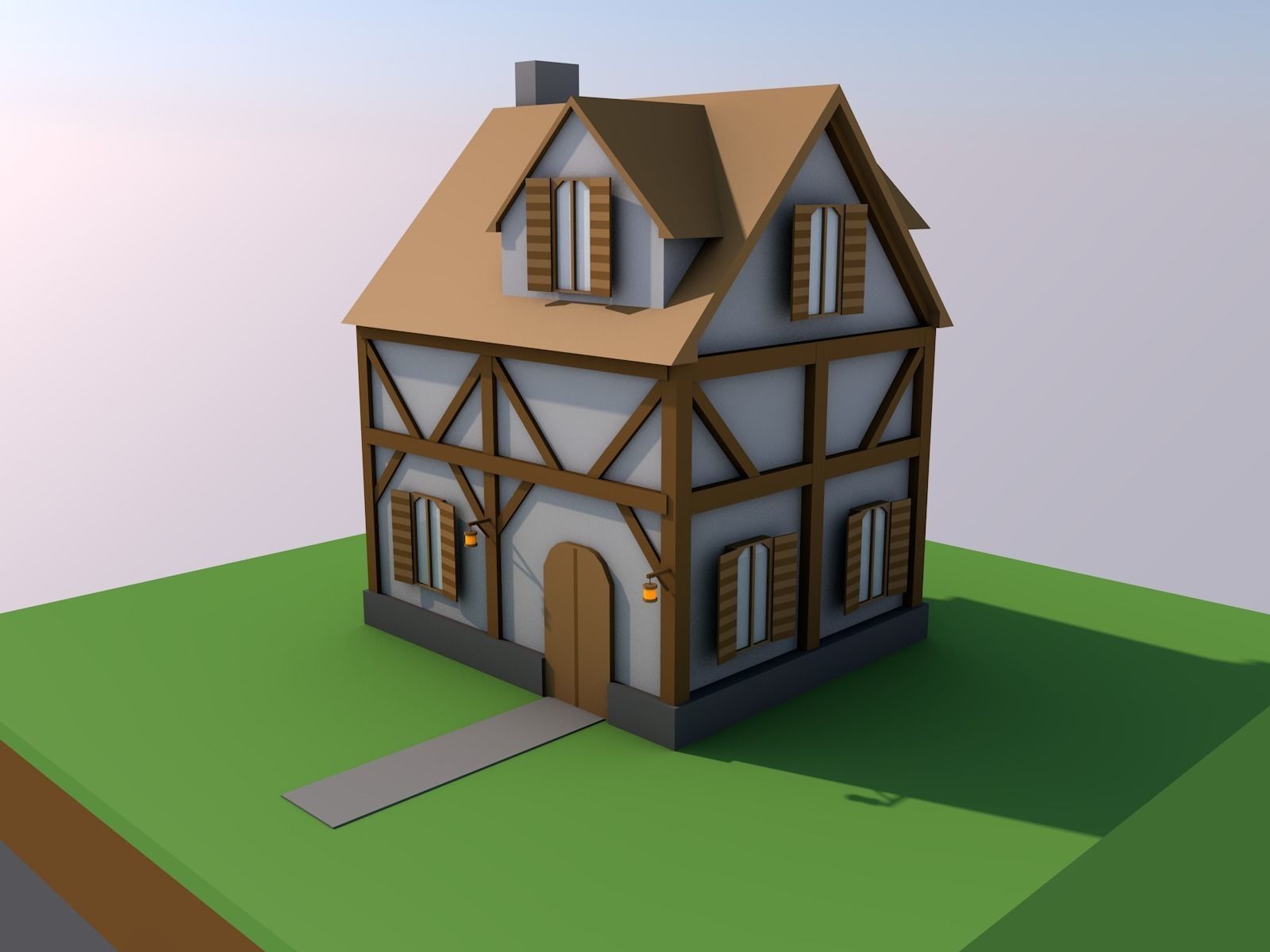 Low-Poly Medieval Buildings Pack free VR / AR / low-poly 3D model ...