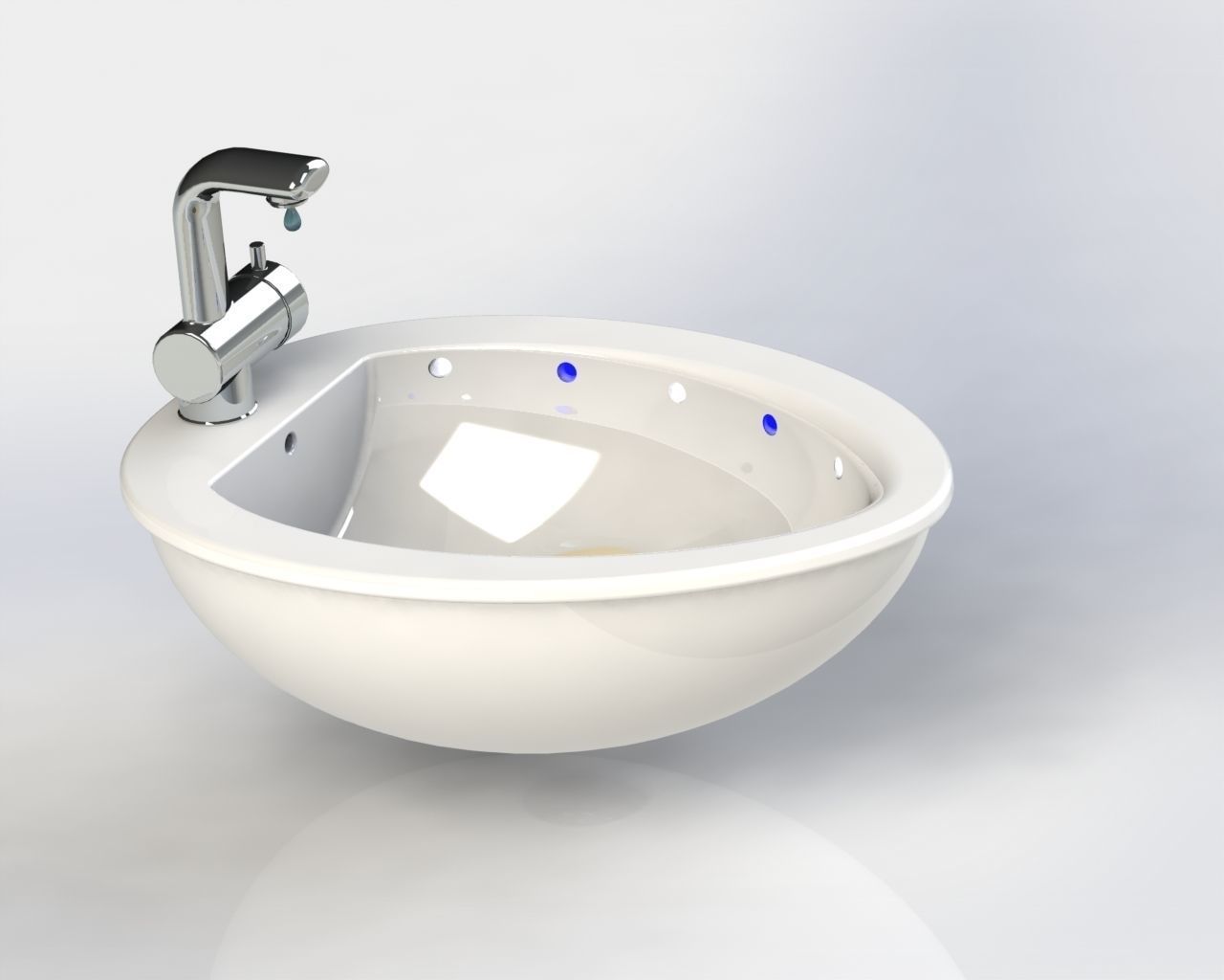 Hand washing basin with light sensor automatic control 3D model | CGTrader