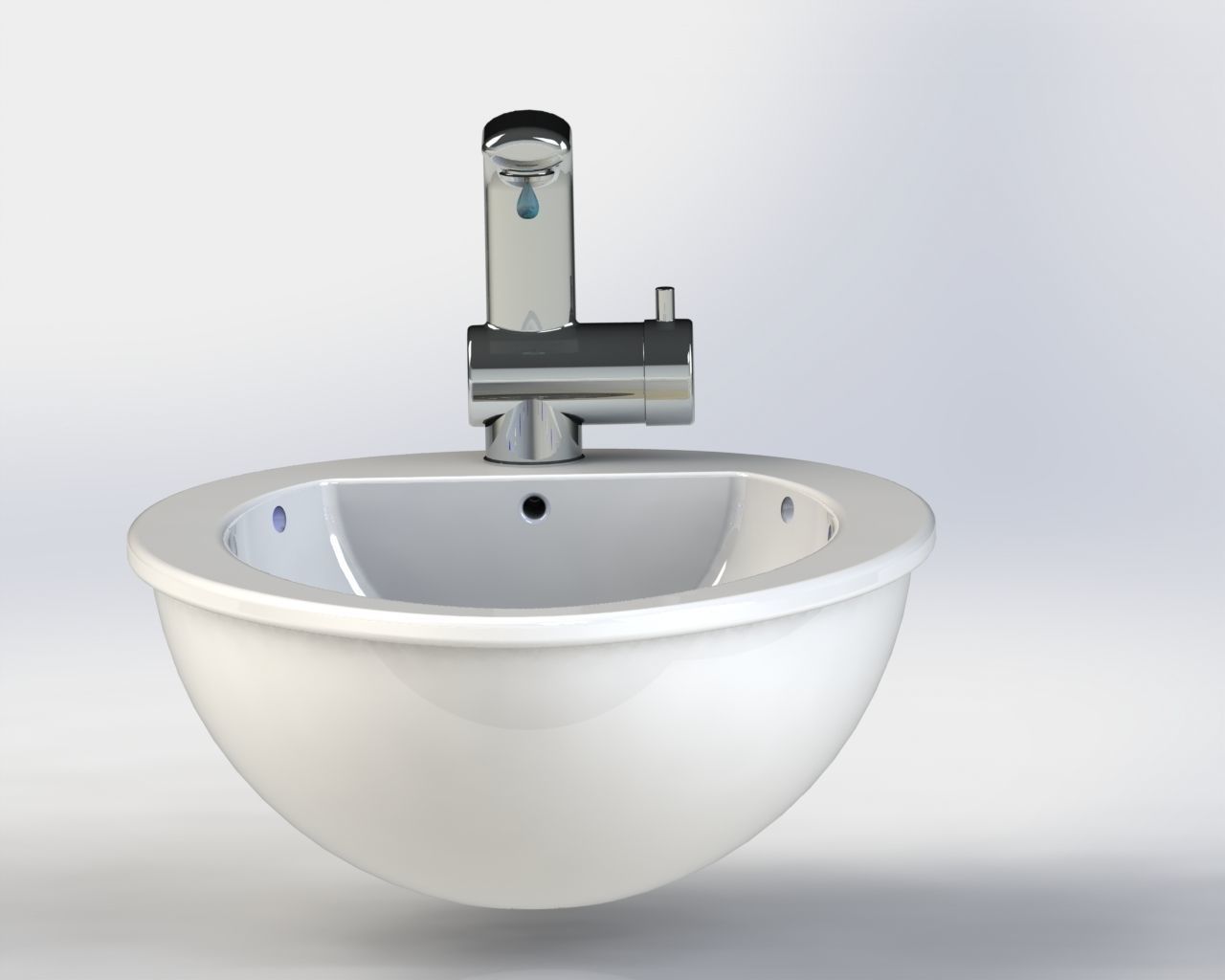 Hand washing basin with light sensor automatic control 3D model | CGTrader