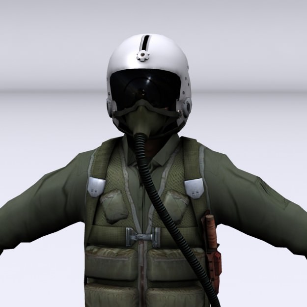Fighter pilot 3D model | CGTrader