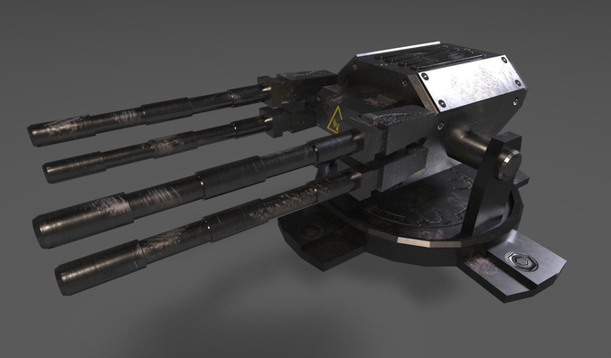 3D model AA Gun - Spaceship Gun Textured VR / AR / low-poly | CGTrader