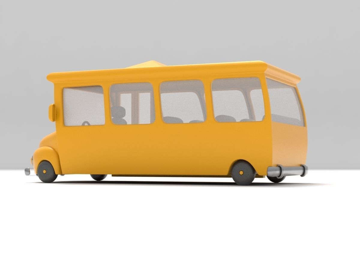 Cartoon bus 3D model | CGTrader