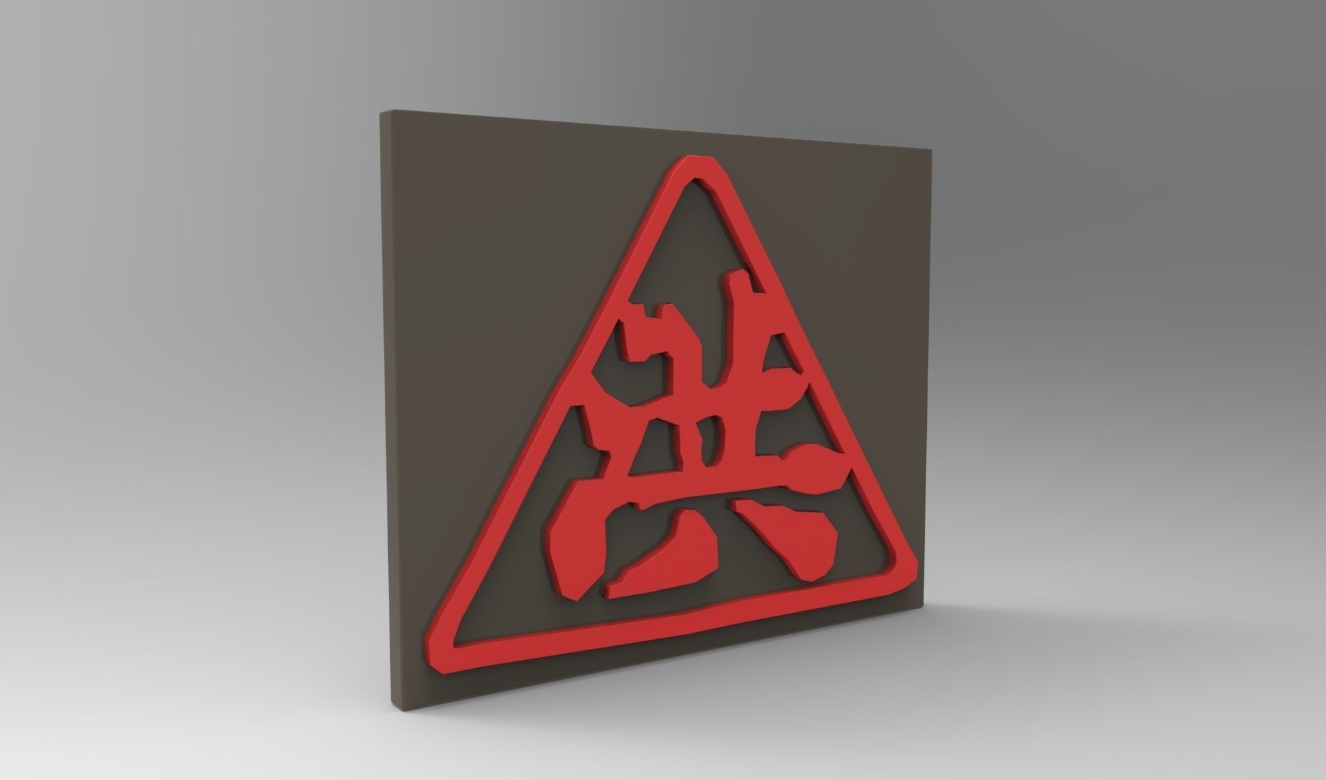 Chinese Triad logo symbol 3D model 3D printable | CGTrader