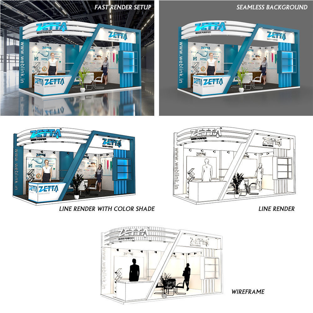 Exhibition booth render setup 3D | CGTrader