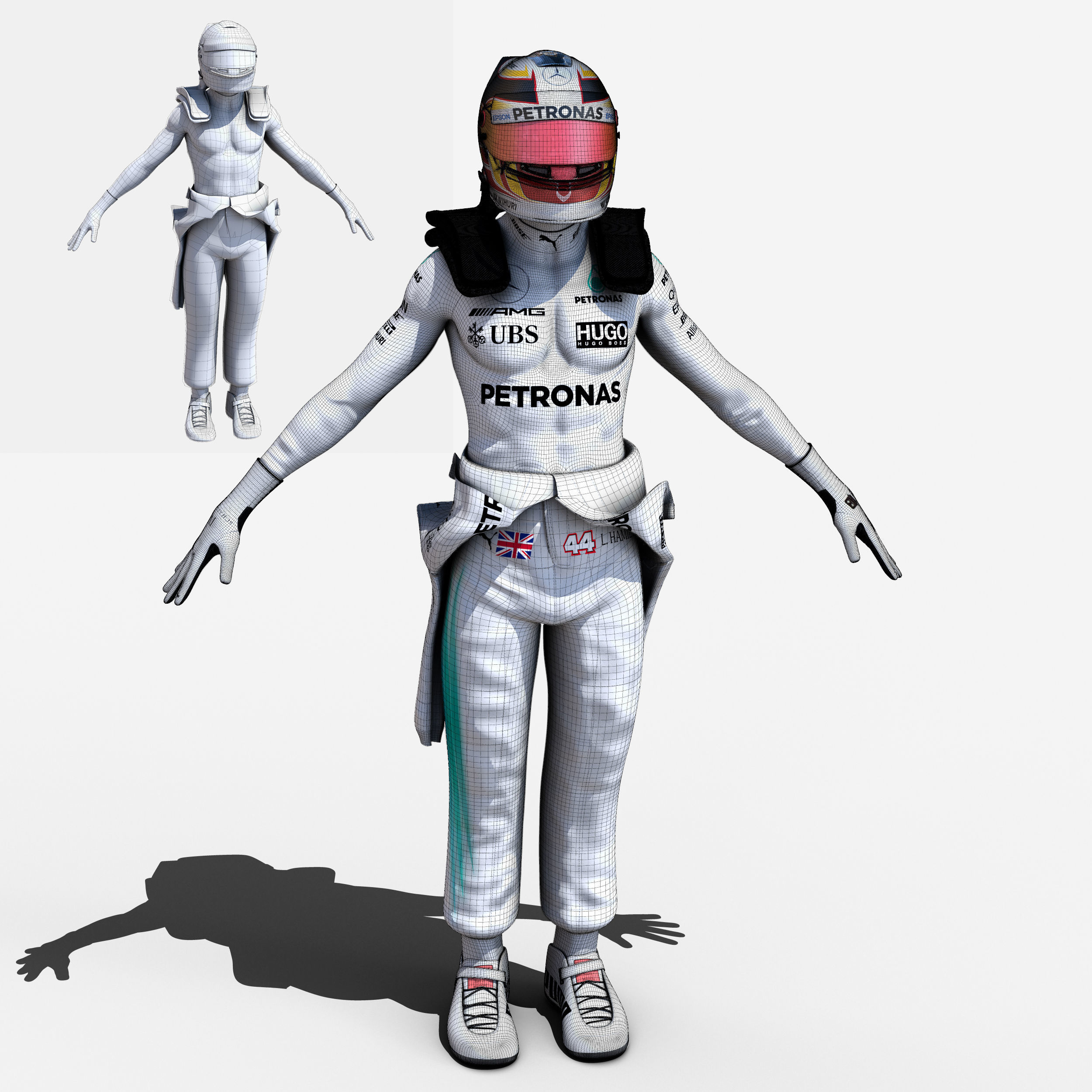 3D model Lewis Hamilton 2017 VR / AR / low-poly rigged | CGTrader