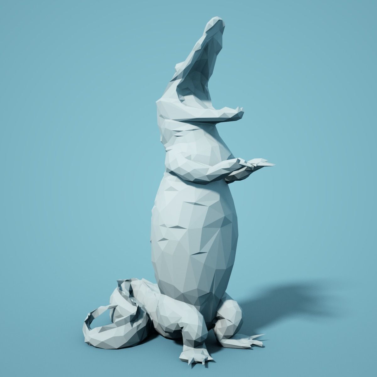 Low Poly Crocodile Model polygonal 3D model 3D printable | CGTrader
