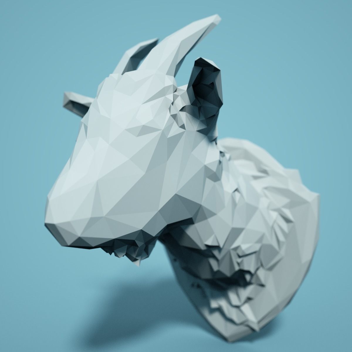 Low Poly Goat Head Model 3D model 3D printable | CGTrader