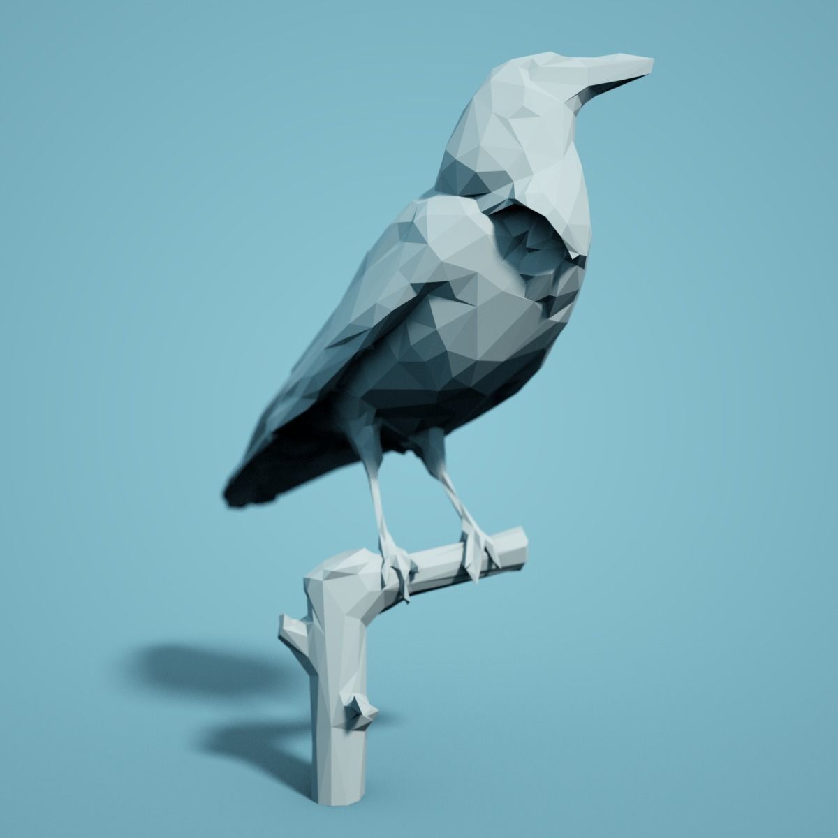 Crow Low Poly Bird Model 3D model 3D printable | CGTrader