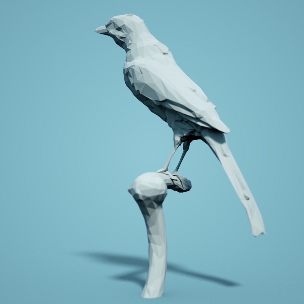 Low Poly Bird Model perched on branch 3D model 3D printable | CGTrader