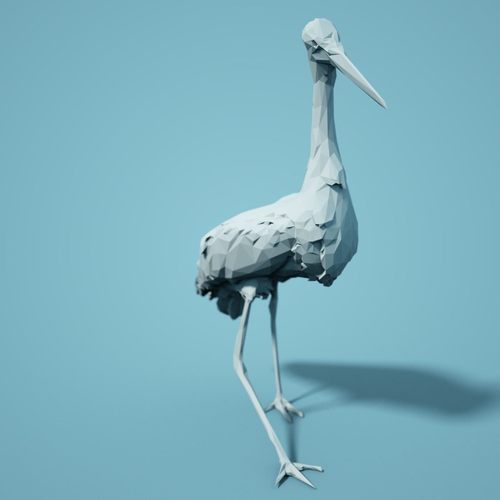 Low Poly Stork Model 3D model 3D printable | CGTrader