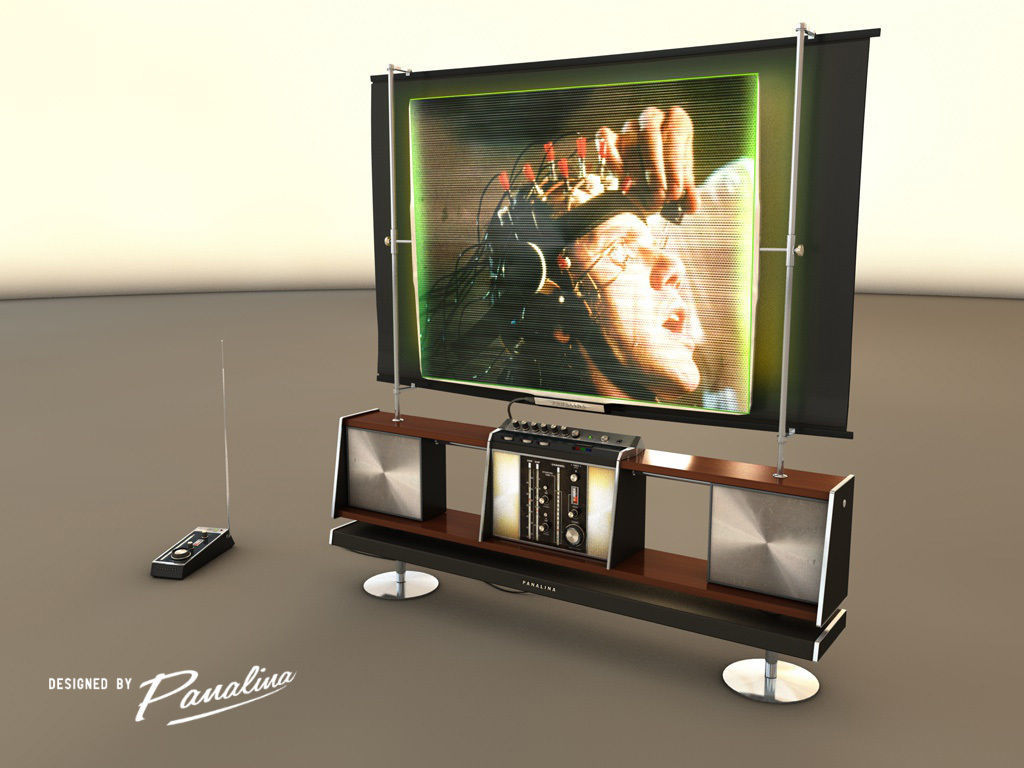 Huge flat screen vintage television - 3d model 3D model | CGTrader