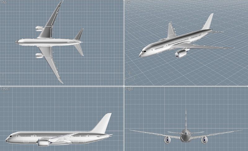 Boeing 787-8 comercial aircraft cad model 3D model | CGTrader