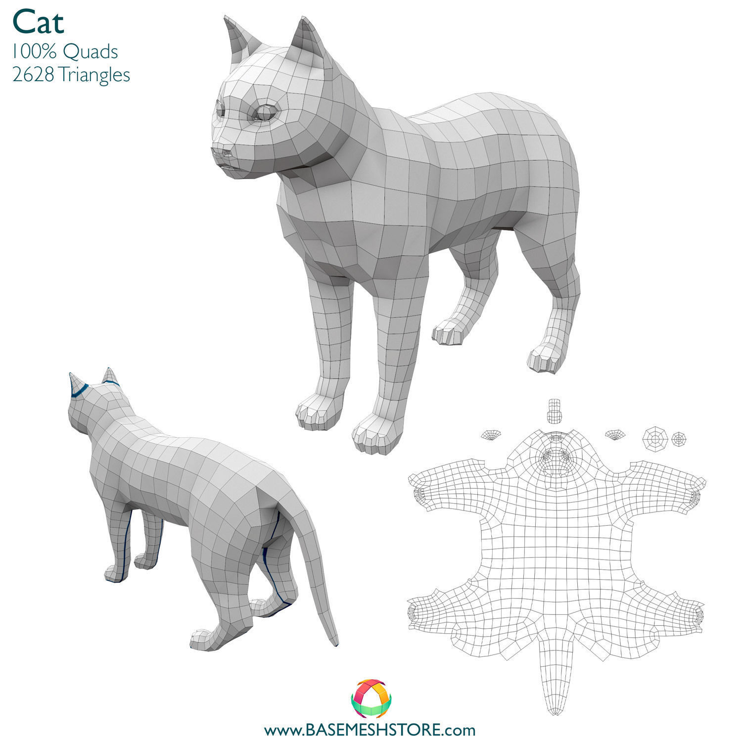 3D model 32 Animals Base Meshes VR / AR / low-poly | CGTrader