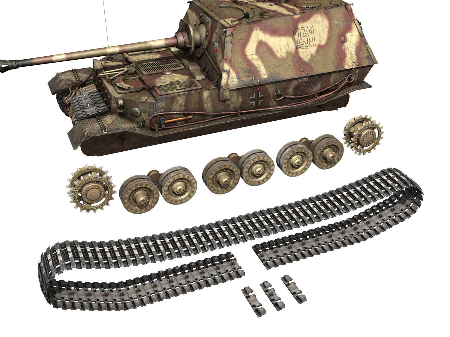 Ferdinand Tank destroyer - Tiger P - 231 3D model | CGTrader