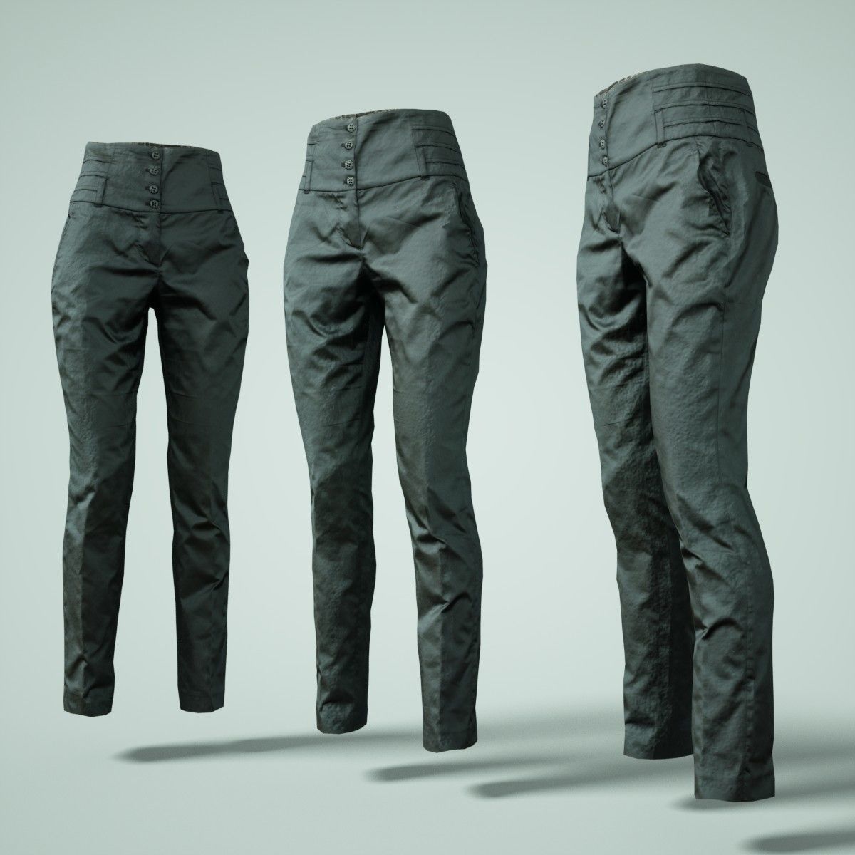 3D model Trousers Collection Jeans Salopet VR / AR / low-poly | CGTrader