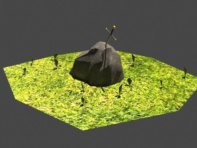 3D model Sword in stone VR / AR / low-poly | CGTrader