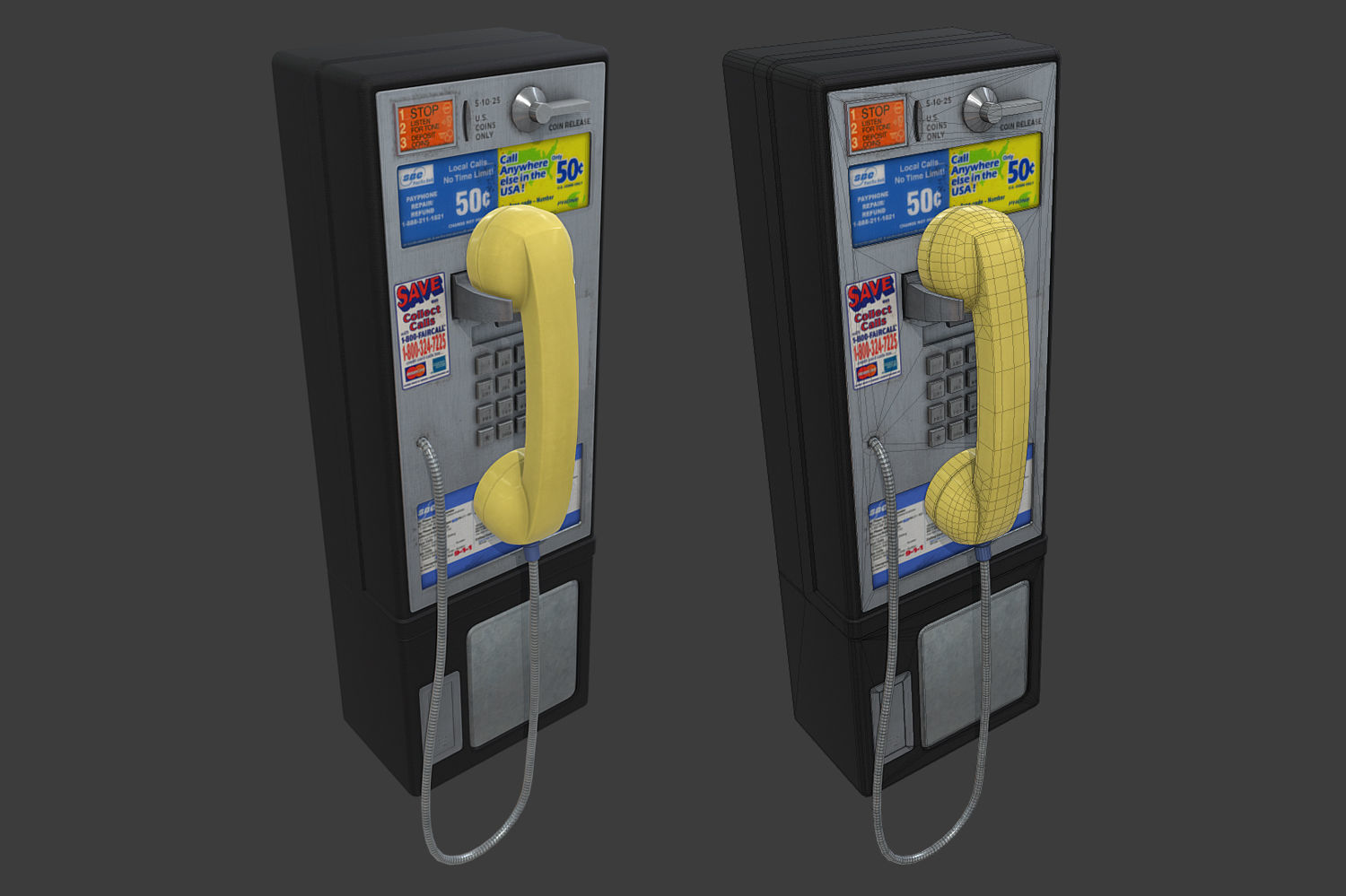 3D model Payphone two pay phones VR / AR / low-poly | CGTrader