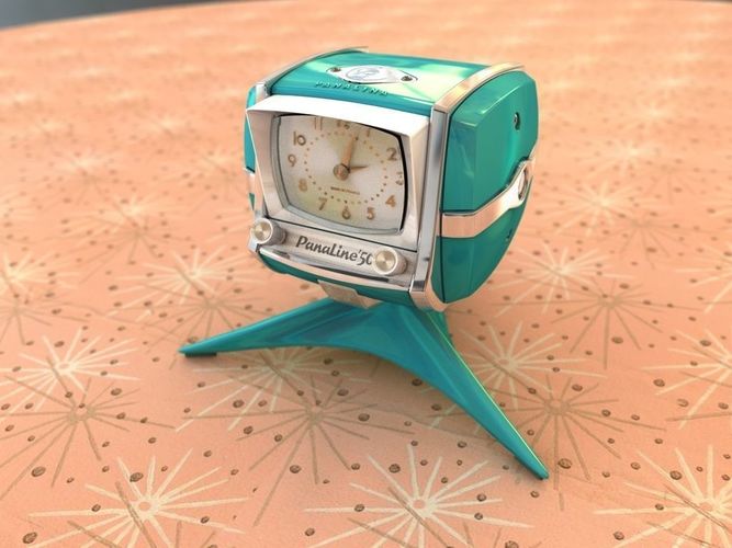 Vintage clock PanaLine50 - c4d fbx 3ds - 3d model 3D model | CGTrader