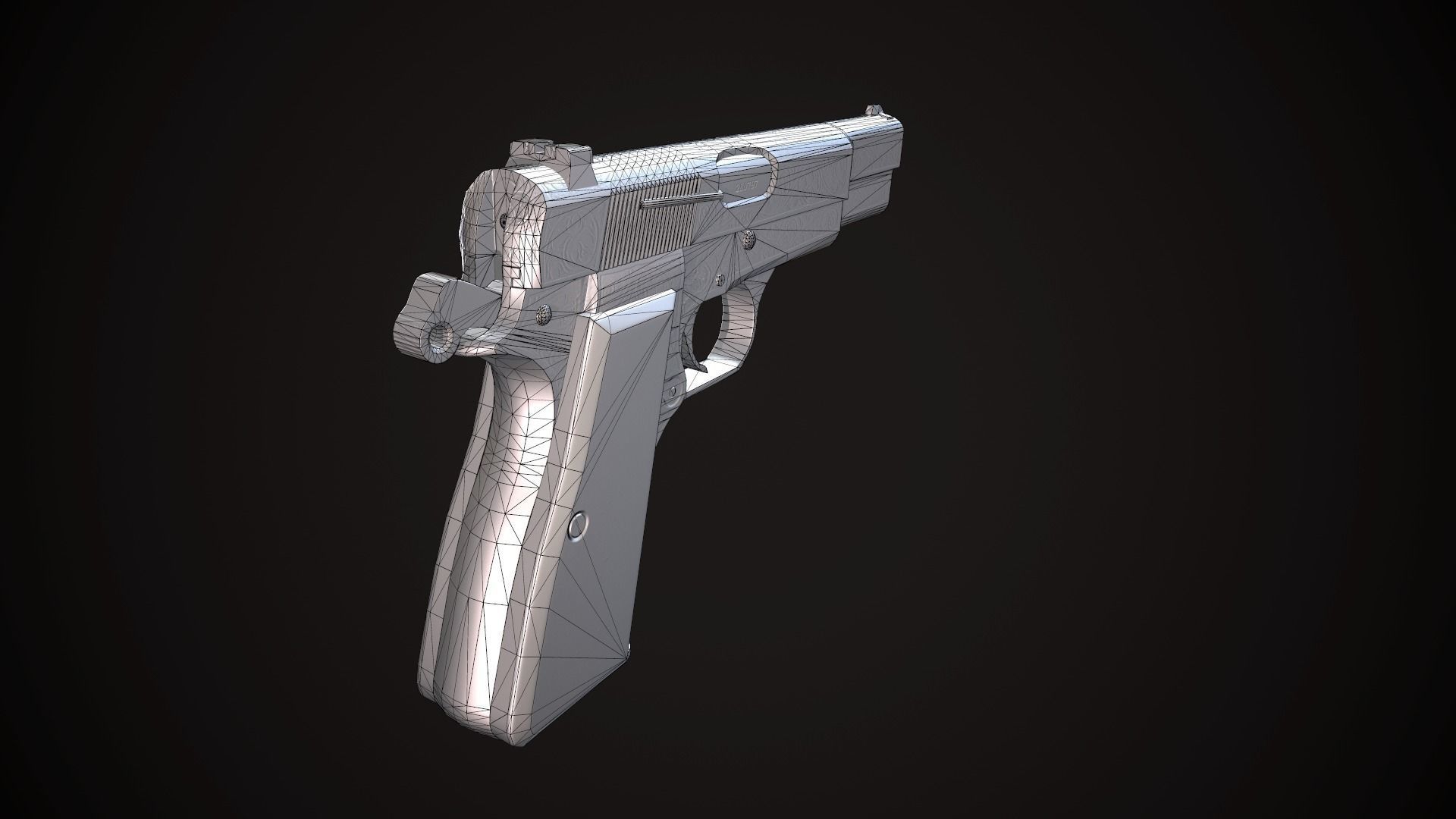 3D model Browning Hi Power VR / AR / low-poly | CGTrader