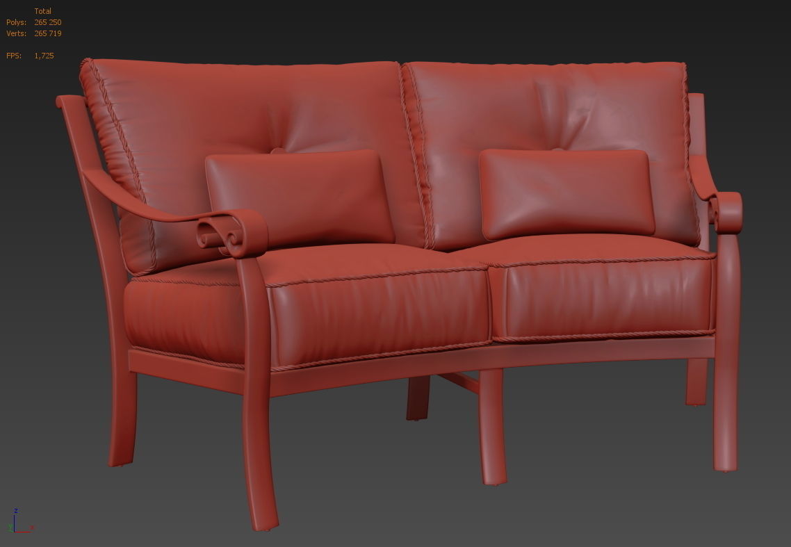 Bellanova Crescent Loveseat 3D model | CGTrader