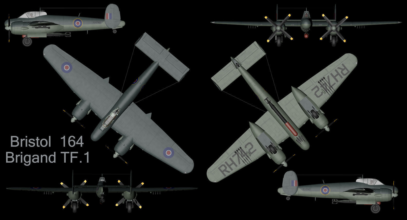 Bristol Brigand TF1 3D model | CGTrader