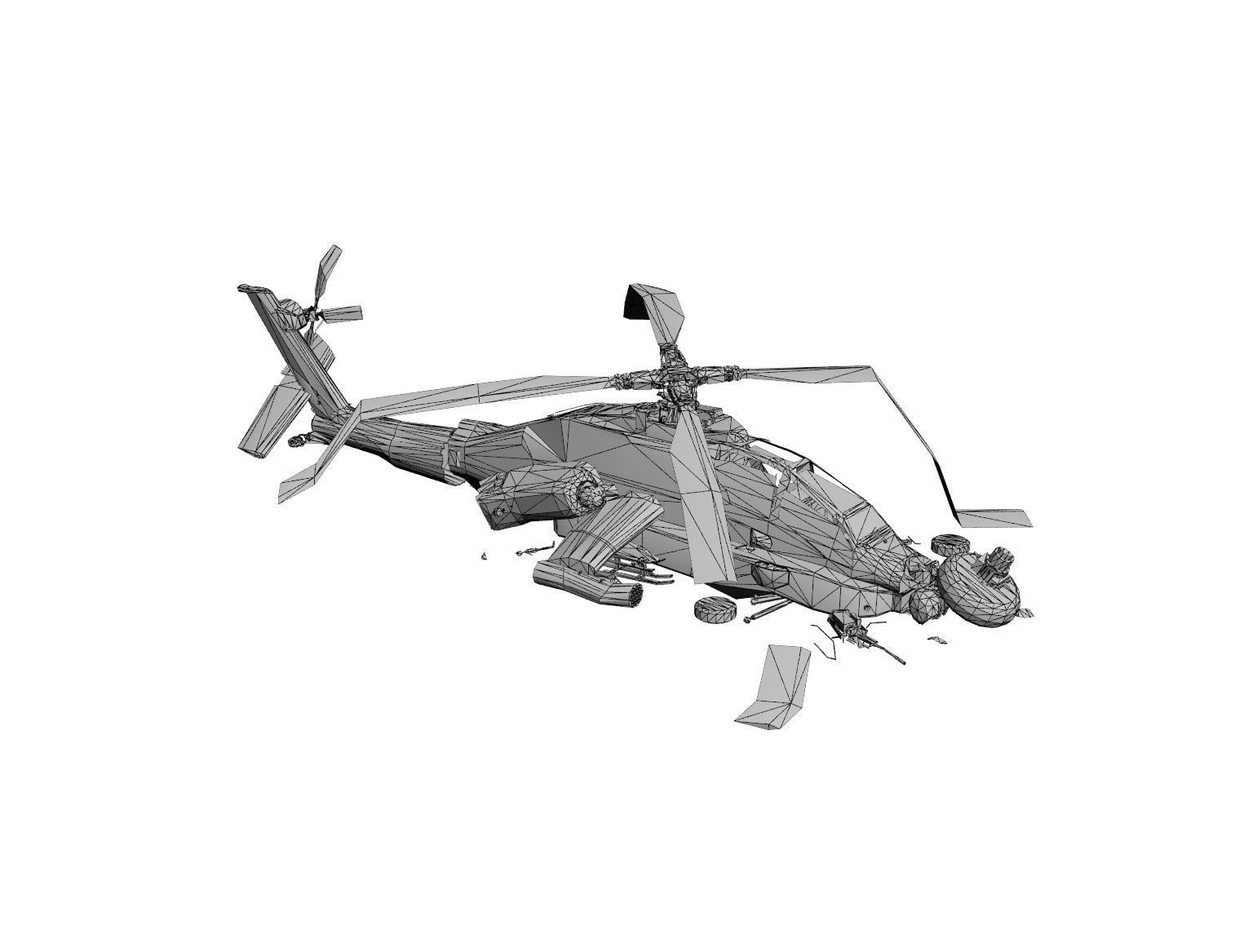 3D model AH 64 helicopter VR / AR / low-poly | CGTrader