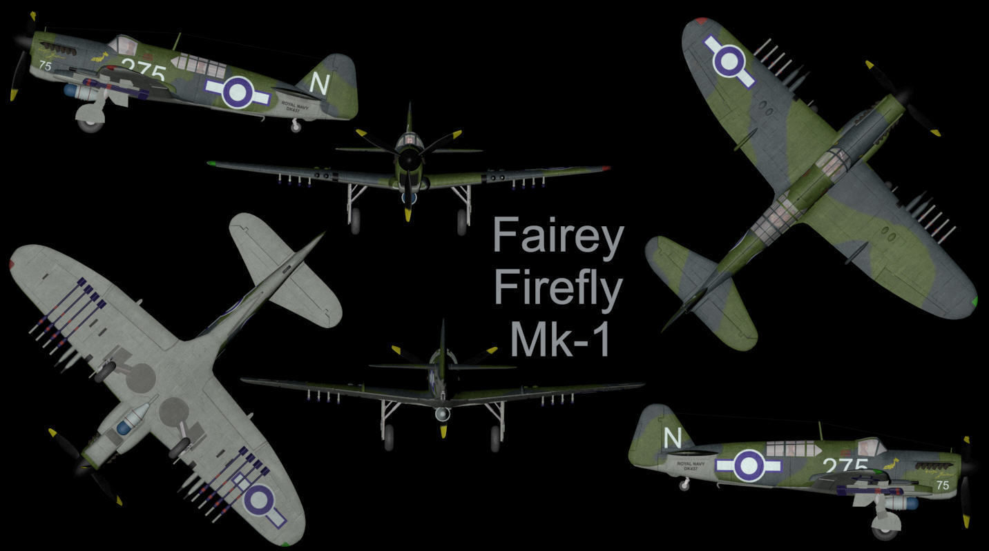 Fairey Firefly Mk-1 3D model | CGTrader