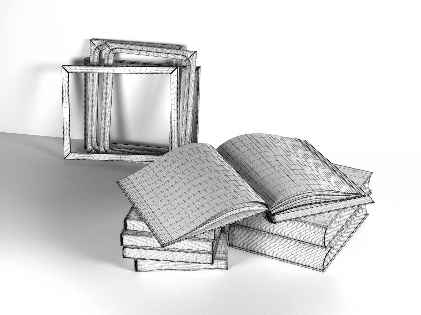 Stack of Books with Frames 3D model | CGTrader