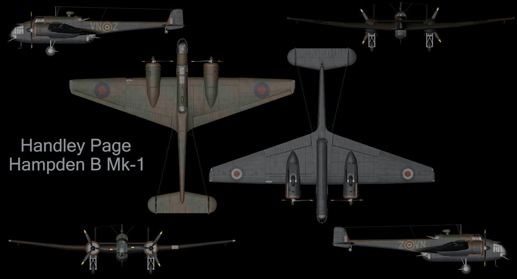 Handley Page Hampden Mk-1 3D model | CGTrader