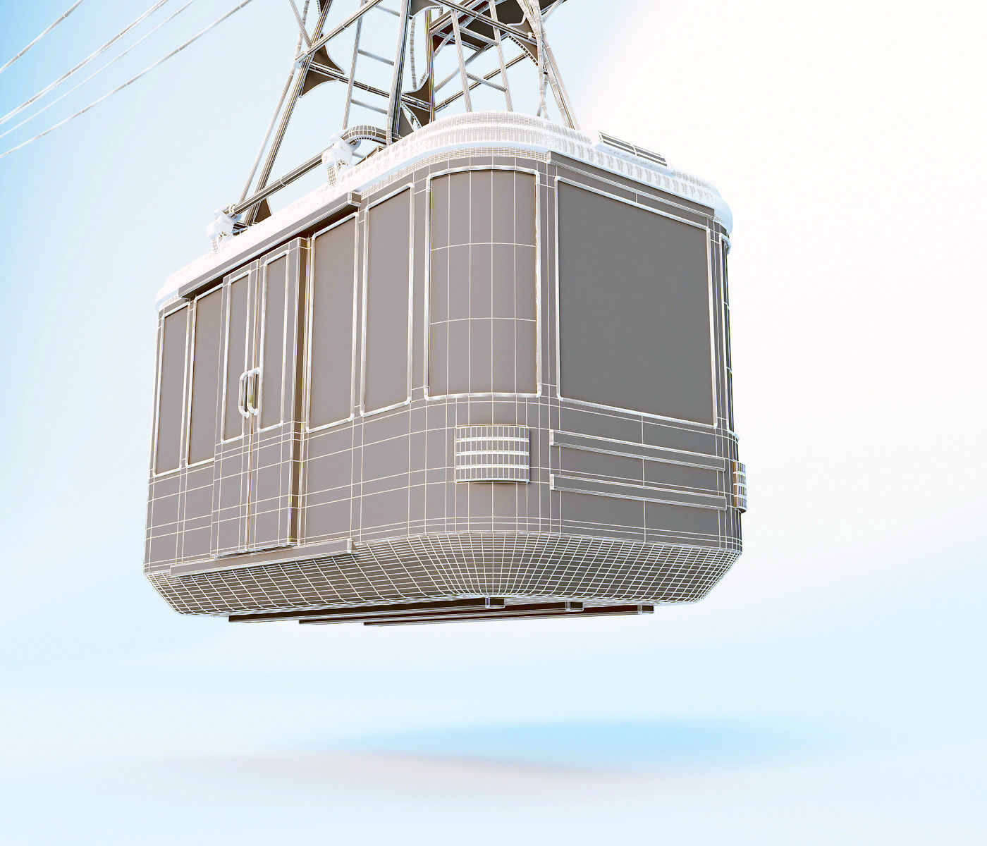 Cableway cable car - cable car 3D model | CGTrader