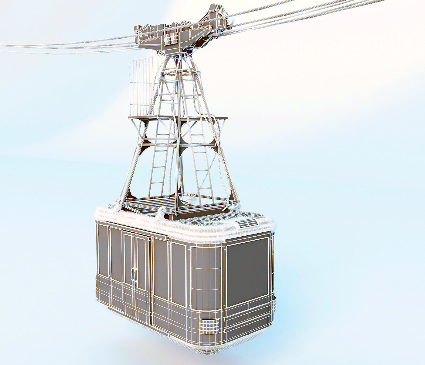 Cableway cable car - cable car 3D model | CGTrader