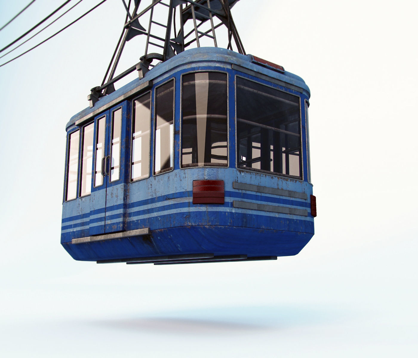 Cableway cable car - cable car 3D model | CGTrader