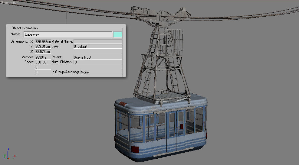 Cableway cable car - cable car 3D model | CGTrader