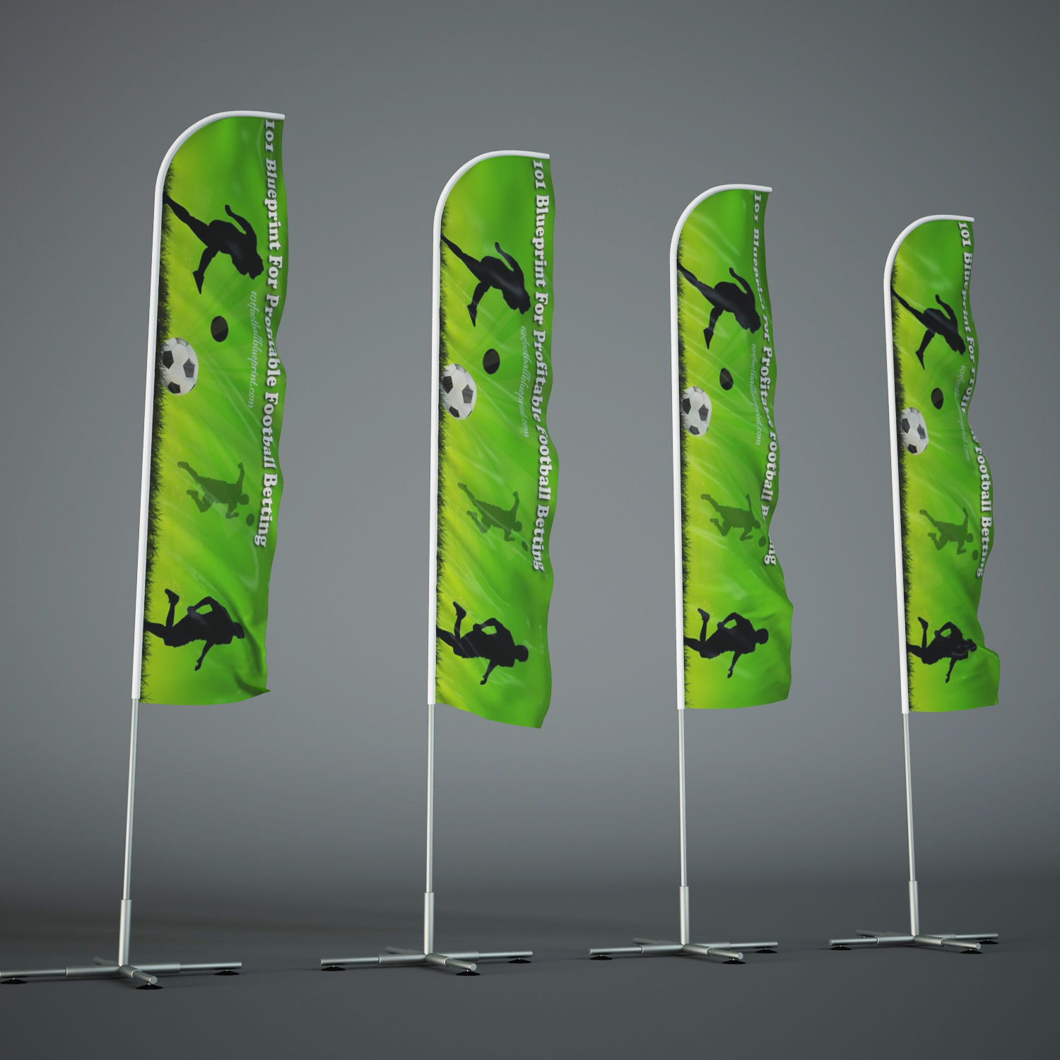 Flag banners 3D model | CGTrader