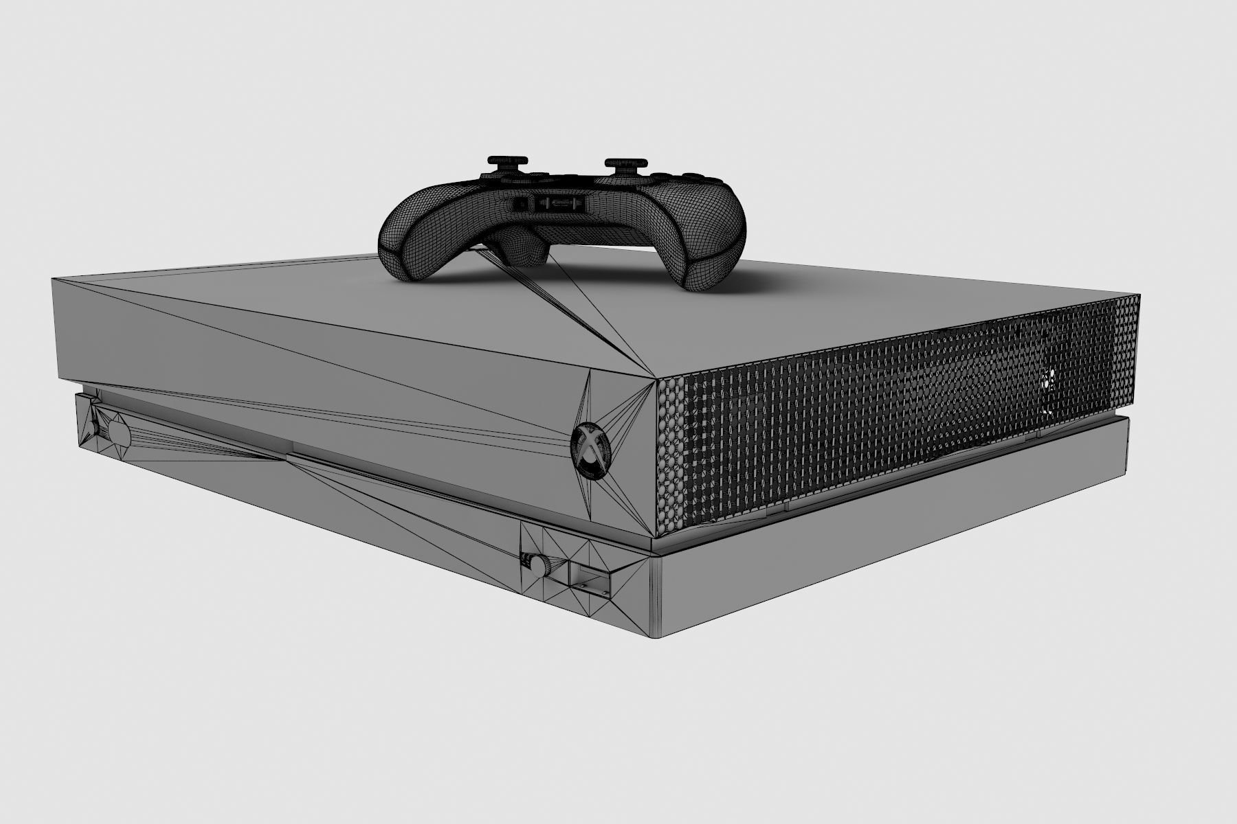 Xbox one X with controller 3D model | CGTrader