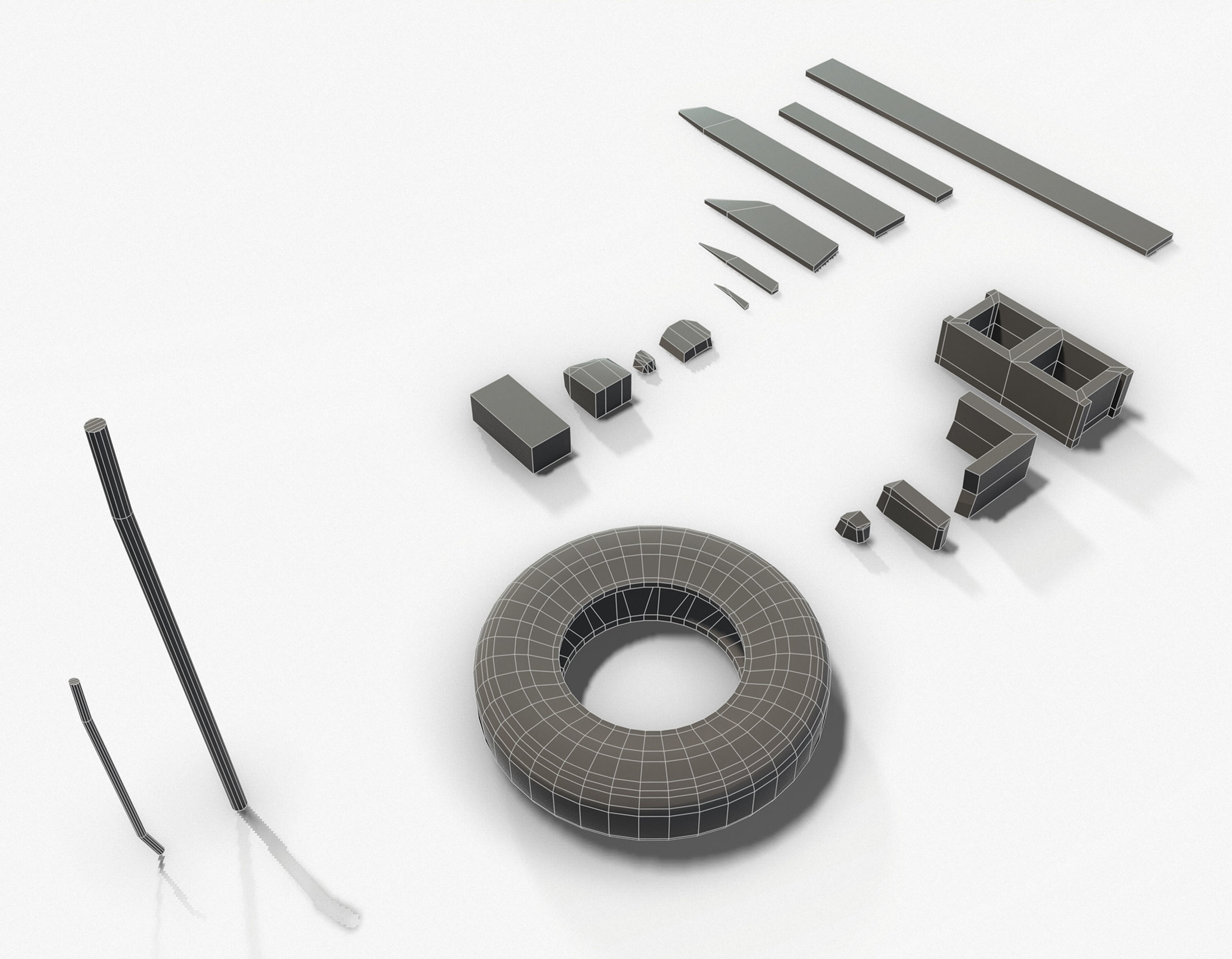 3D model Debris Groundfill Junk Trash Kit Game Ready VR / AR / low-poly ...