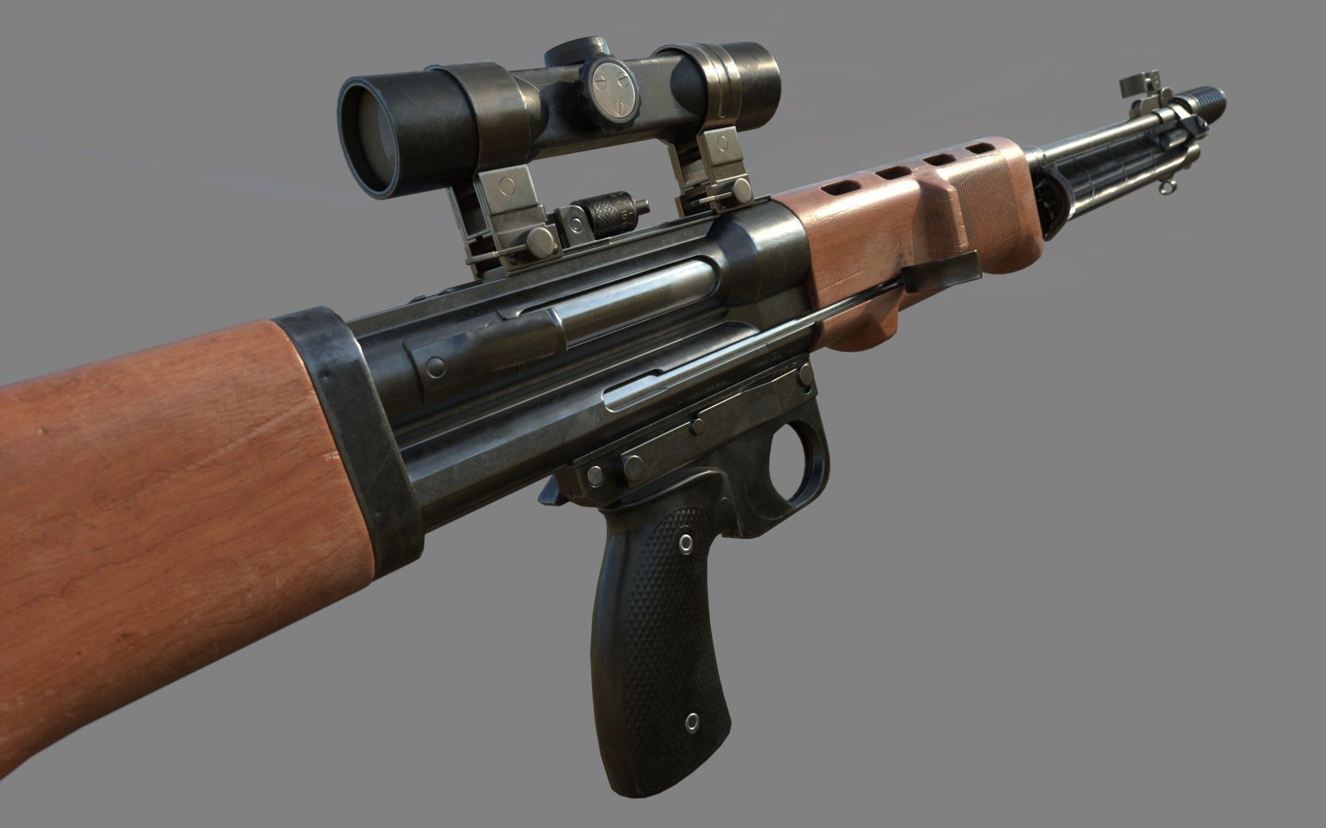 3D model FG-42 German Paratrooper Rifle PBR VR / AR / low-poly | CGTrader